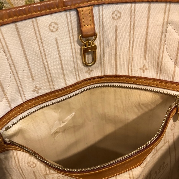 Louis Vuitton | Bags | Louis Vuitton Neverfull Mm Damier Azur Canvas ...